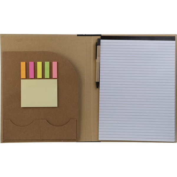 Bloc notes A4 si pix din carton reciclat cu notite autoadezive si ...